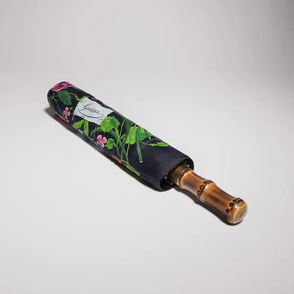 Gucci Nylon Foldable Umbrella With Flora Print