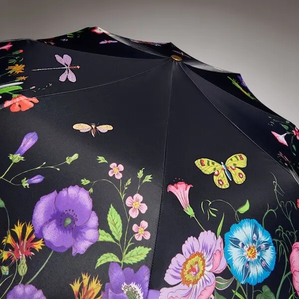 Gucci Nylon Foldable Umbrella With Flora Print