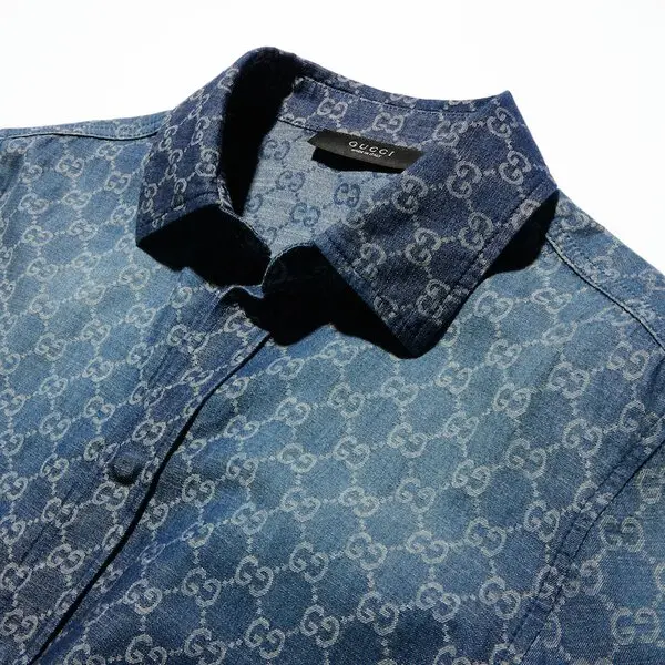 Gucci Gg Chambray Cotton Denim Shirt