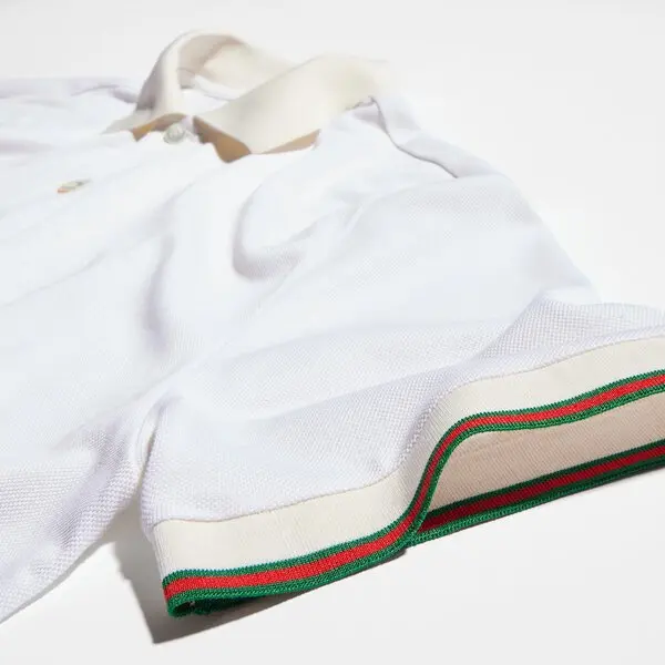 Gucci Silk Jersey Polo Shirt With Web