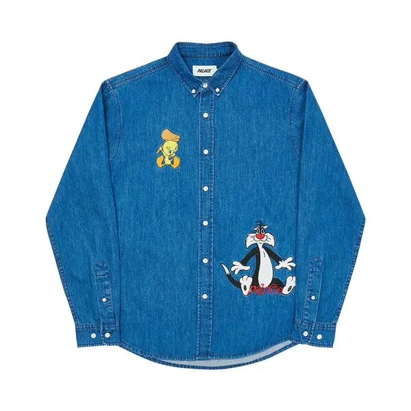 PALACE Tweety & Sylvester Denim Button-up Shirt