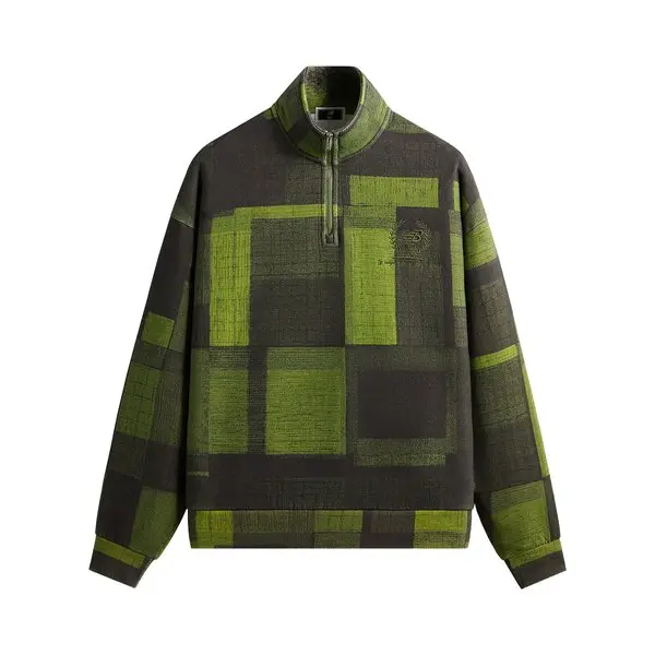 Kith X New Balance Woodblock Nelson Quarter Zip 'calliste - Green