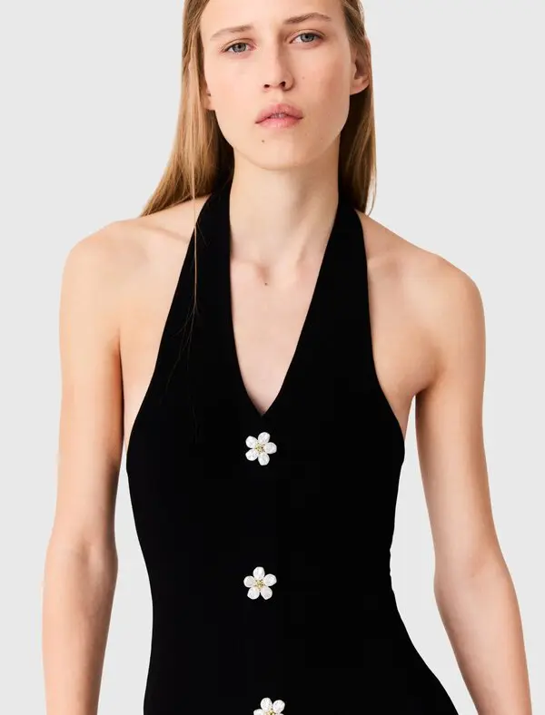 Maje Dress With Floral Jewel Details