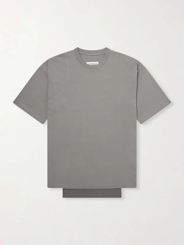 MAISON MARGIELA Layered Cotton-jersey T-shirt - Gray