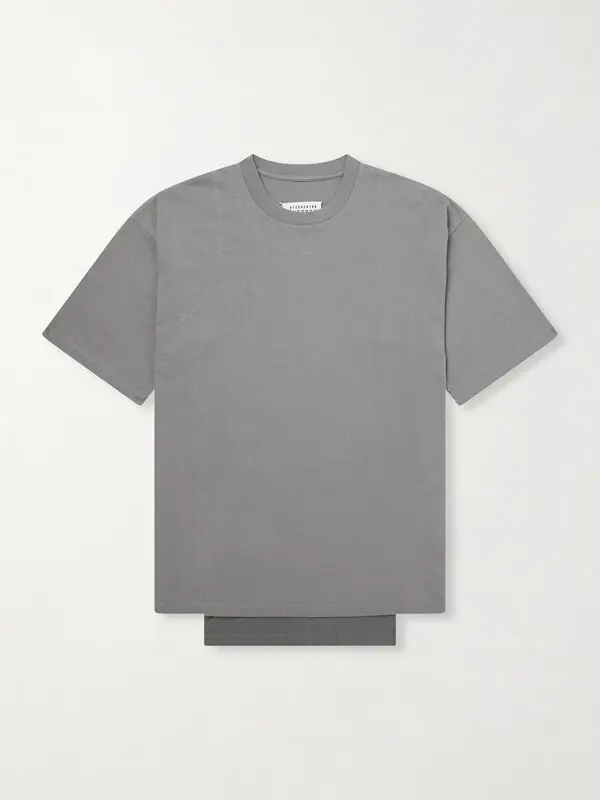 MAISON MARGIELA Layered Cotton-jersey T-shirt