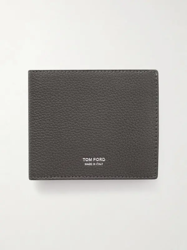 TOM FORD Full-grain Leather Billfold Wallet - Gray