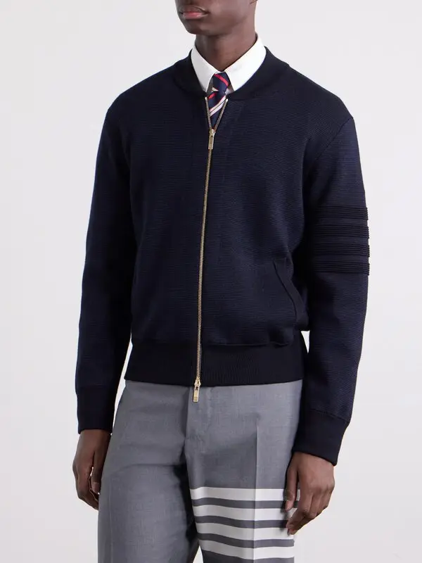 Thom Browne Striped Zip-up Cardigan