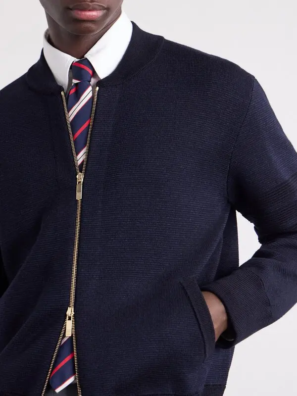 Thom Browne Striped Zip-up Cardigan