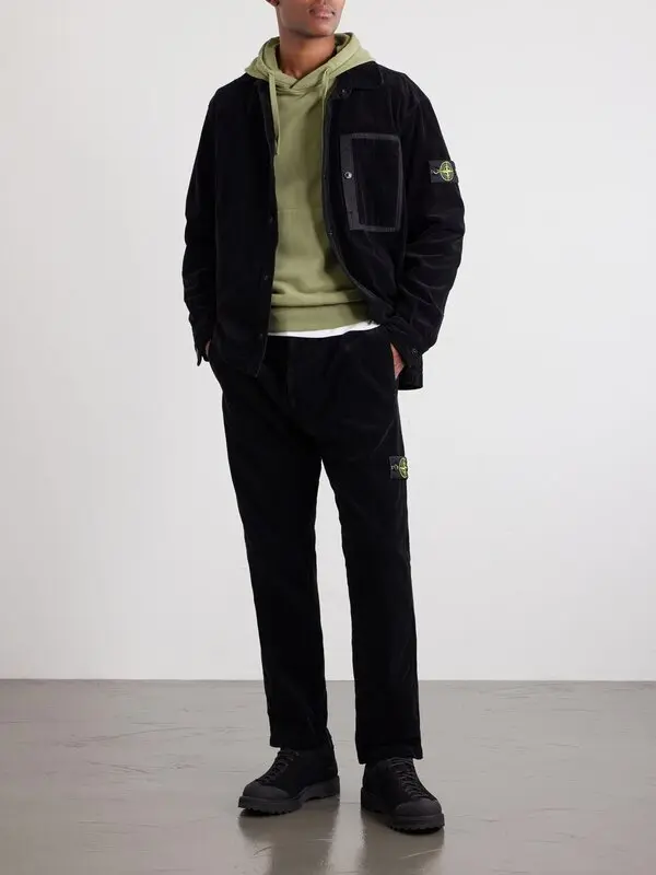 Stone Island Garment-dyed Cotton-fleece Hoodie - Green