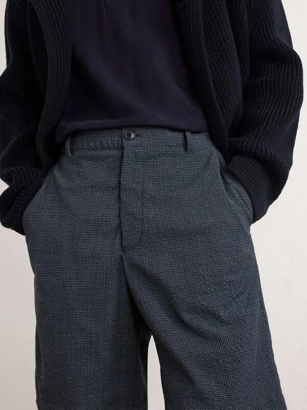 Paul Smith Checked Wool-blend Seersucker Shorts