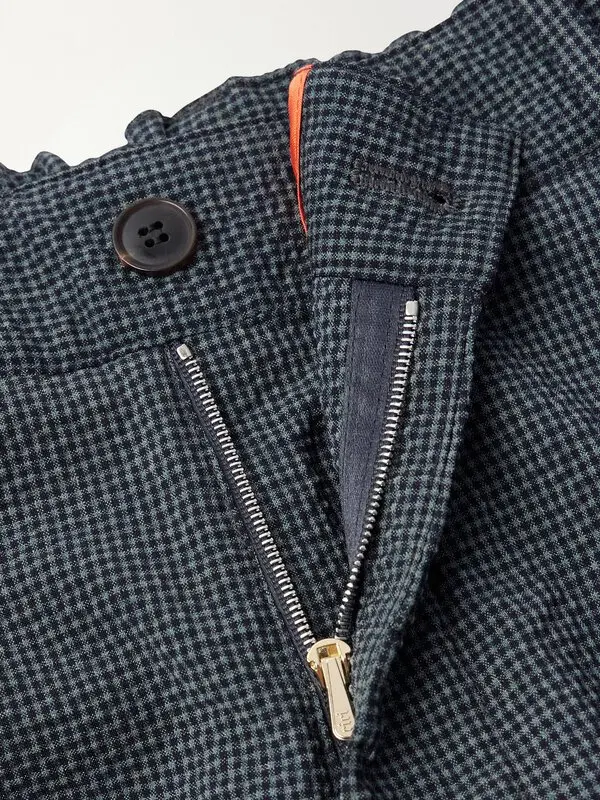 Paul Smith Checked Wool-blend Seersucker Shorts