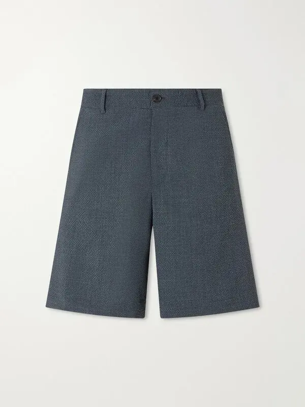 Paul Smith Checked Wool-blend Shorts - Gray
