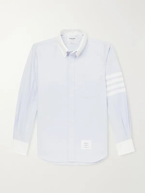 Thom Browne Striped Cotton Shirt - Blue