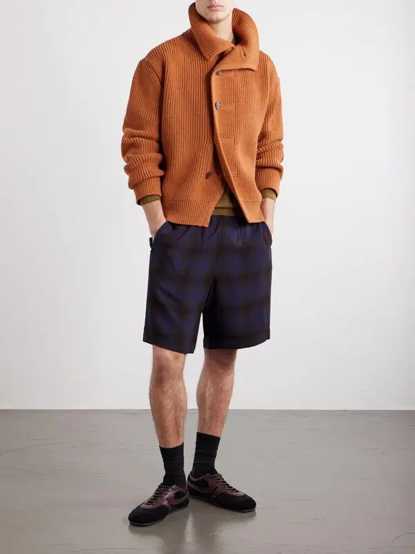 Dries Van Noten Marino Shawl-collar Ribbed Wool Cardigan