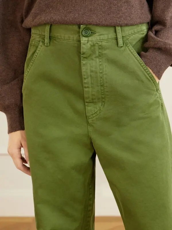 Marni Cotton Drill Wide-leg Cargo Pants - Green