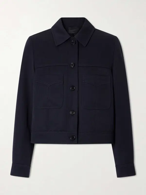 NILI LOTAN Susannah Virgin Wool Jacket - Navy
