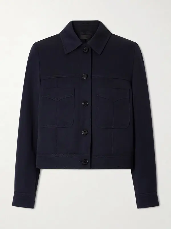 NILI LOTAN Susannah Virgin Wool Jacket - Navy