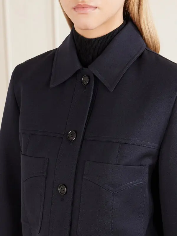 NILI LOTAN Susannah Virgin Wool Jacket - Navy