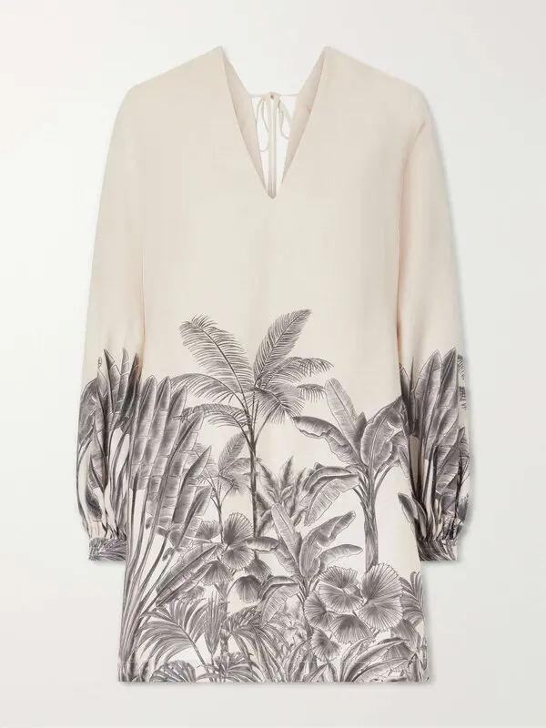ANDRES OTALORA Amarula Porfavor Printed Linen Mini Dress - Multi