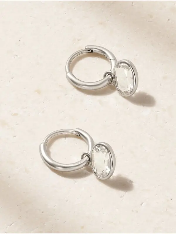 BY PARIAH Orbit Hoop Earrings With White Topaz - Gold