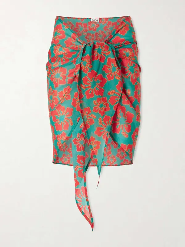 LIDO Floral-print Cotton-voile Sarong