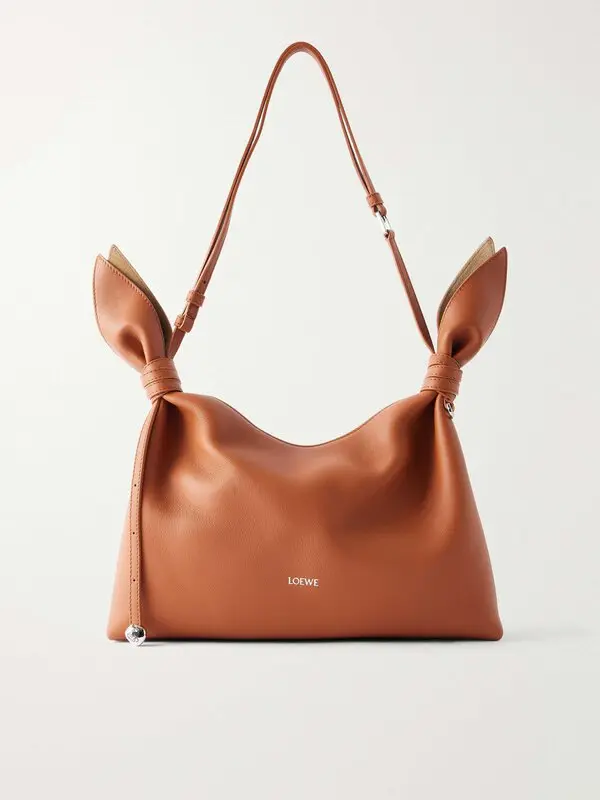 Loewe Scarf Medium Knotted Leather Shoulder Bag - Tan