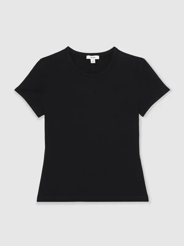 REISS Jolie Stretch-cotton Crew-neck T-shirt - Black