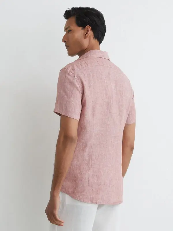 REISS Holiday Slim Fit Linen Button-through Shirt