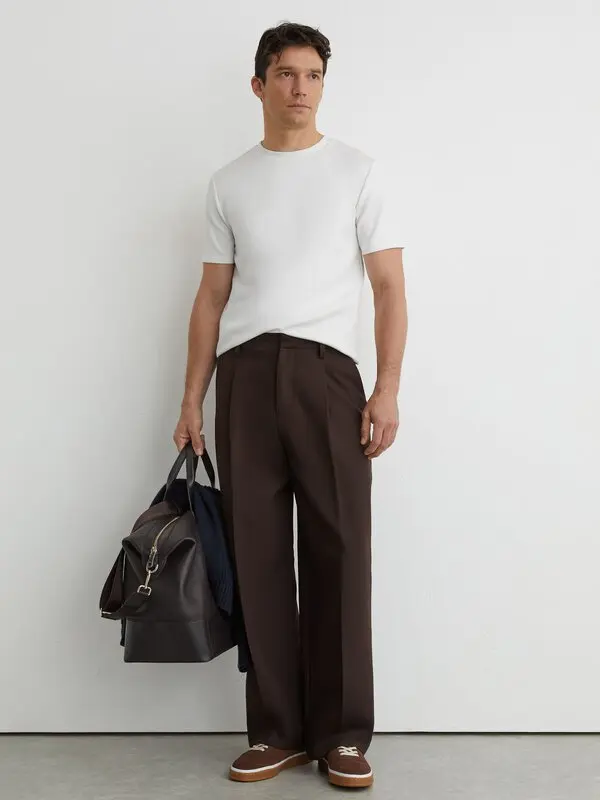 REISS Bradley Premium-interlock Modern-fit T-shirt - White