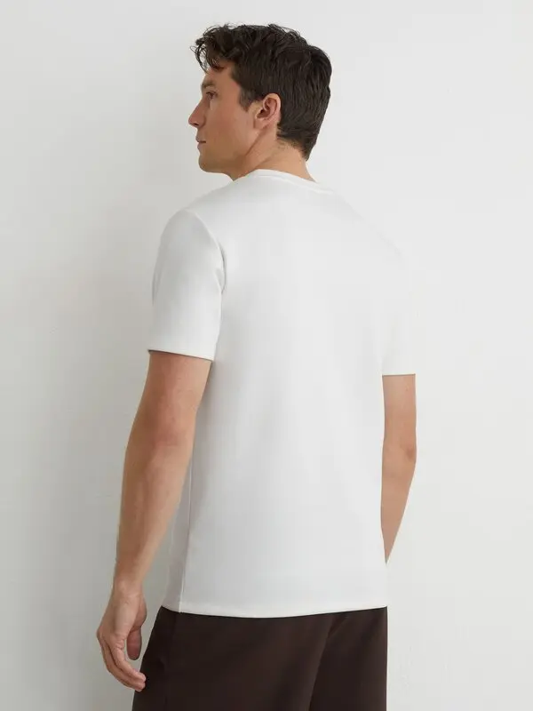 REISS Bradley Premium-interlock Modern-fit T-shirt - White