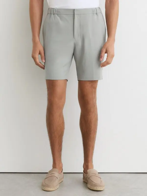 REISS Deck Drawstring Chino Shorts - Sage Green
