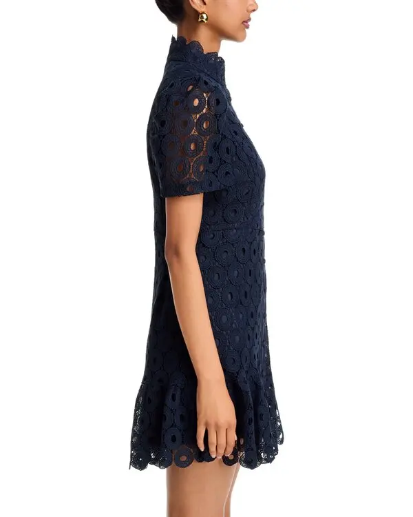 Aqua Geo Lace Short Sleeve Mini Dress Exclusive