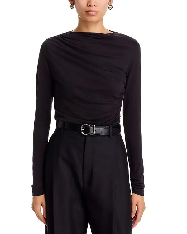 WAYF Lizette Long Sleeve Top - Black