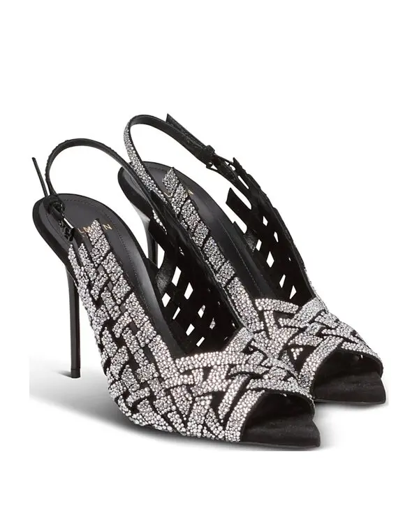 Balmain Braided High Heel Sandals - Silver
