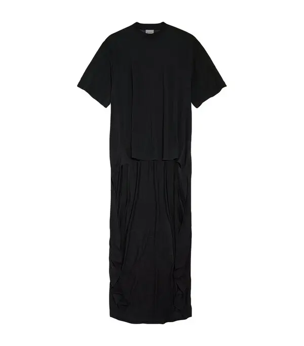Balenciaga Cotton-blend High-low Train T-shirt