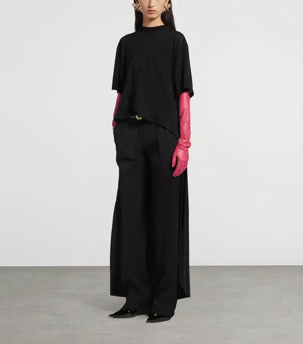 Balenciaga Cotton-blend High-low Train T-shirt