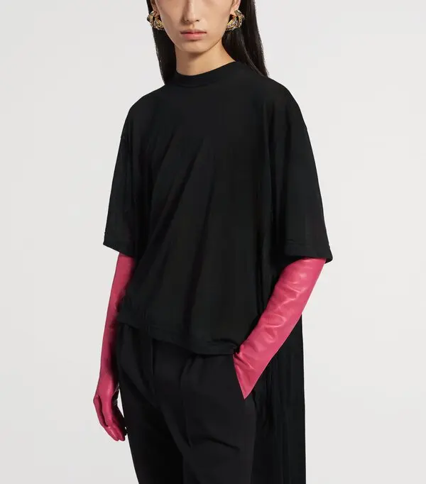 Balenciaga Cotton-blend High-low Train T-shirt
