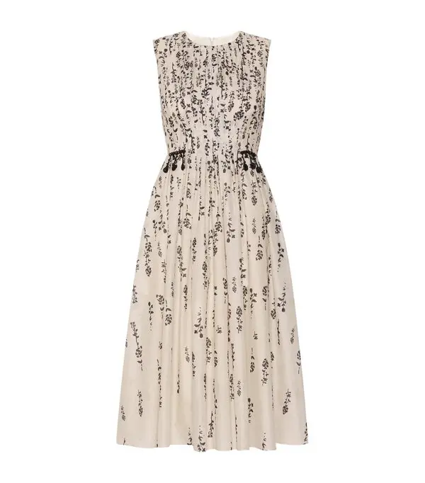 Max Mara Cotton Floral Midi Dress