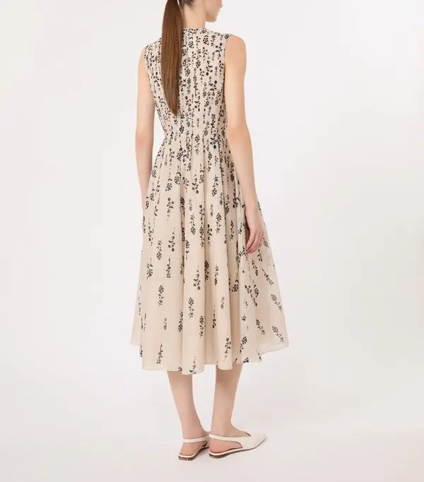 Max Mara Cotton Floral Midi Dress