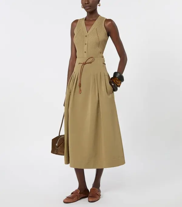 Max Mara Knitted Contrast-trim Waistcoat