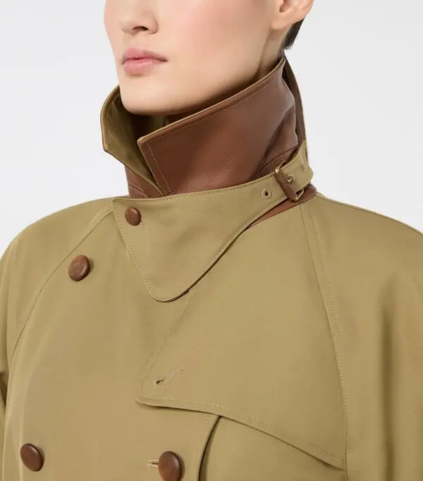 Max Mara Leather-trimmed Trench Coat - Brown