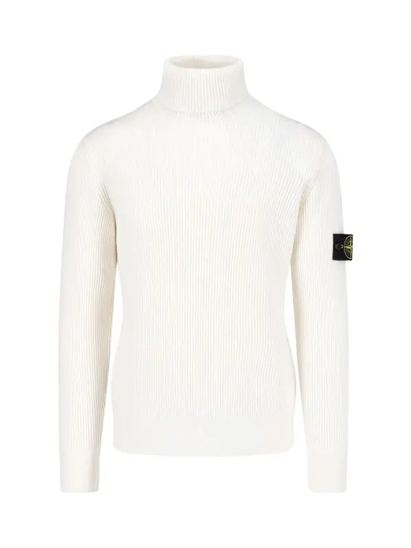 Stone Island Virgin Wool Sweater - White