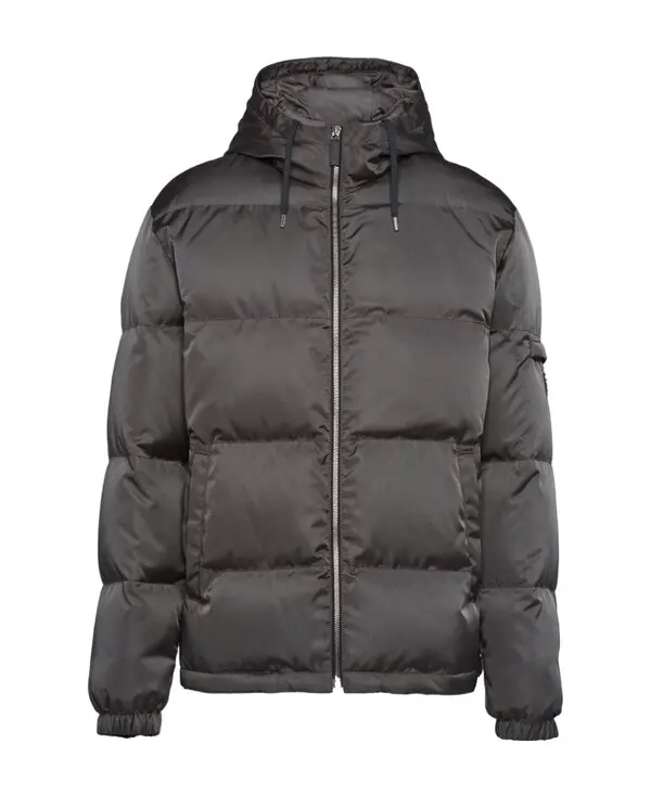 Prada Medium-weight Re-nylon Down Jacket - Iron Gray