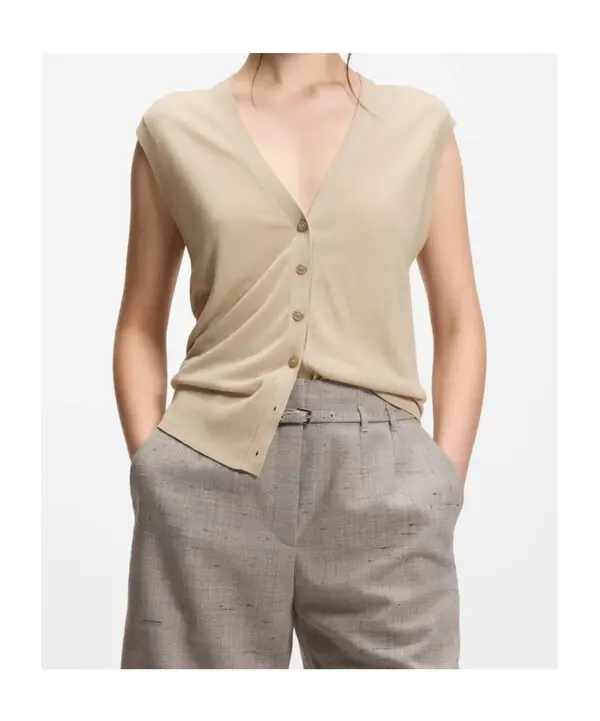 Hugo Boss Fumi Knitted Vest - Light Beige