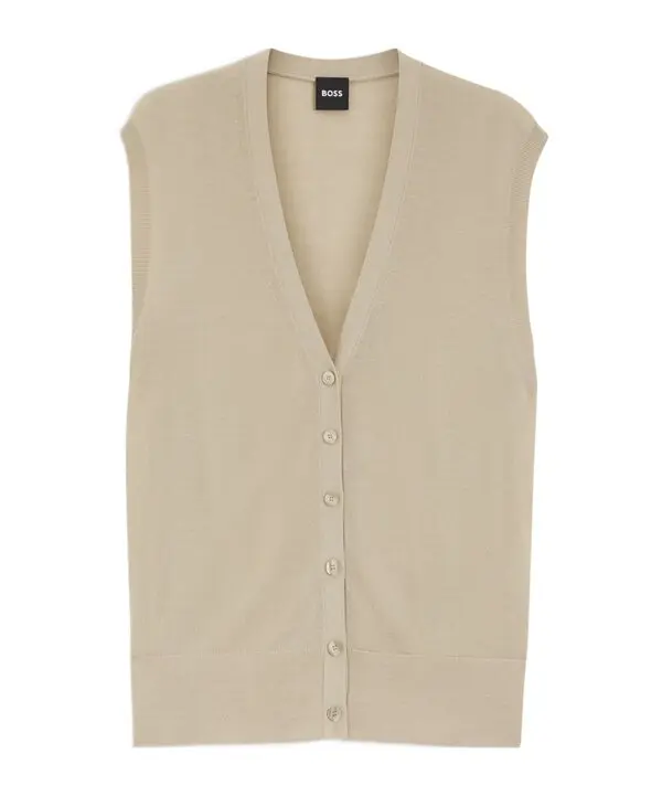 Hugo Boss Fumi Knitted Vest - Light Beige