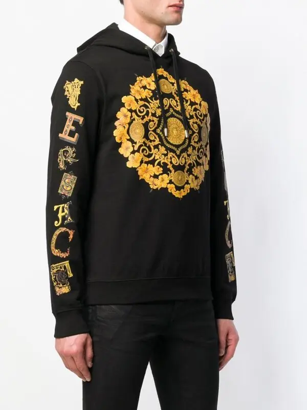 Versace Baroque Logo Hooded Hoodie