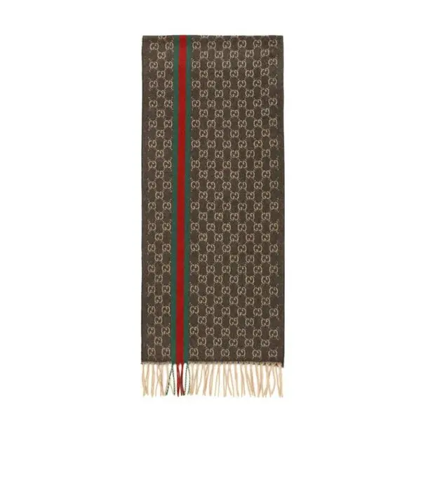 Gucci Logo Detail Scarf - Brown