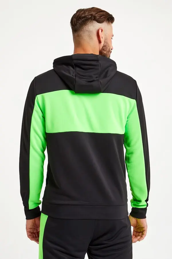 Emporio Armani Color-blocked Zip-up Hooded Jacket