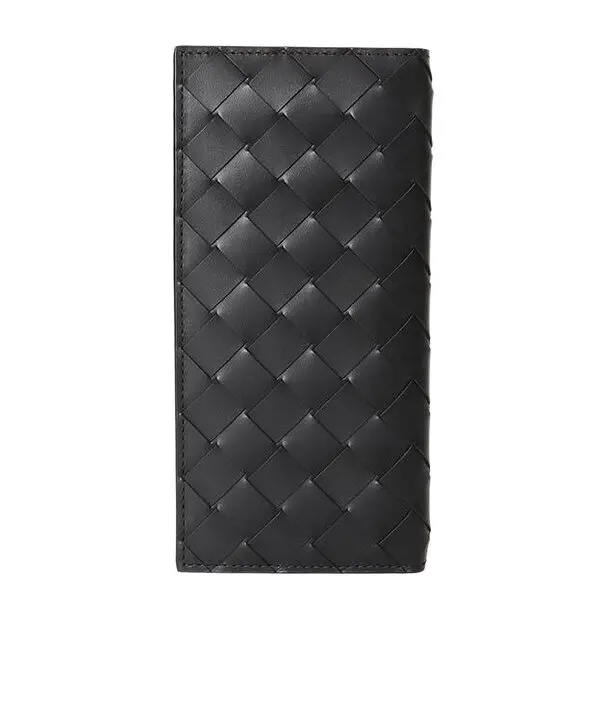 Bottega Veneta Intracciato Knitted Wallet - Black
