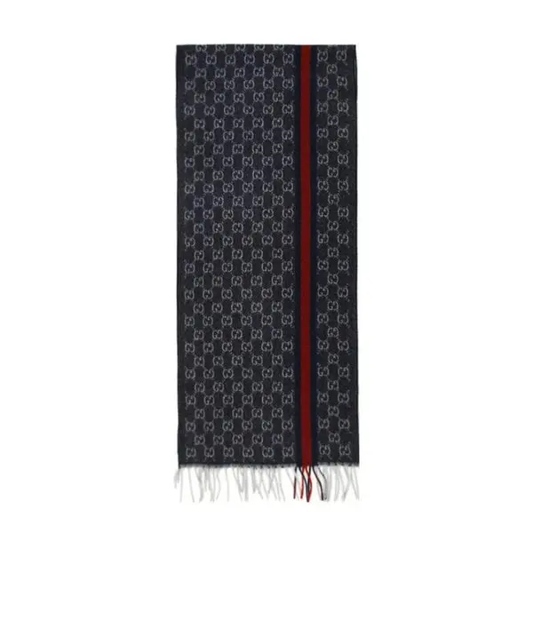 Gucci Logo Detail Scarf - Black